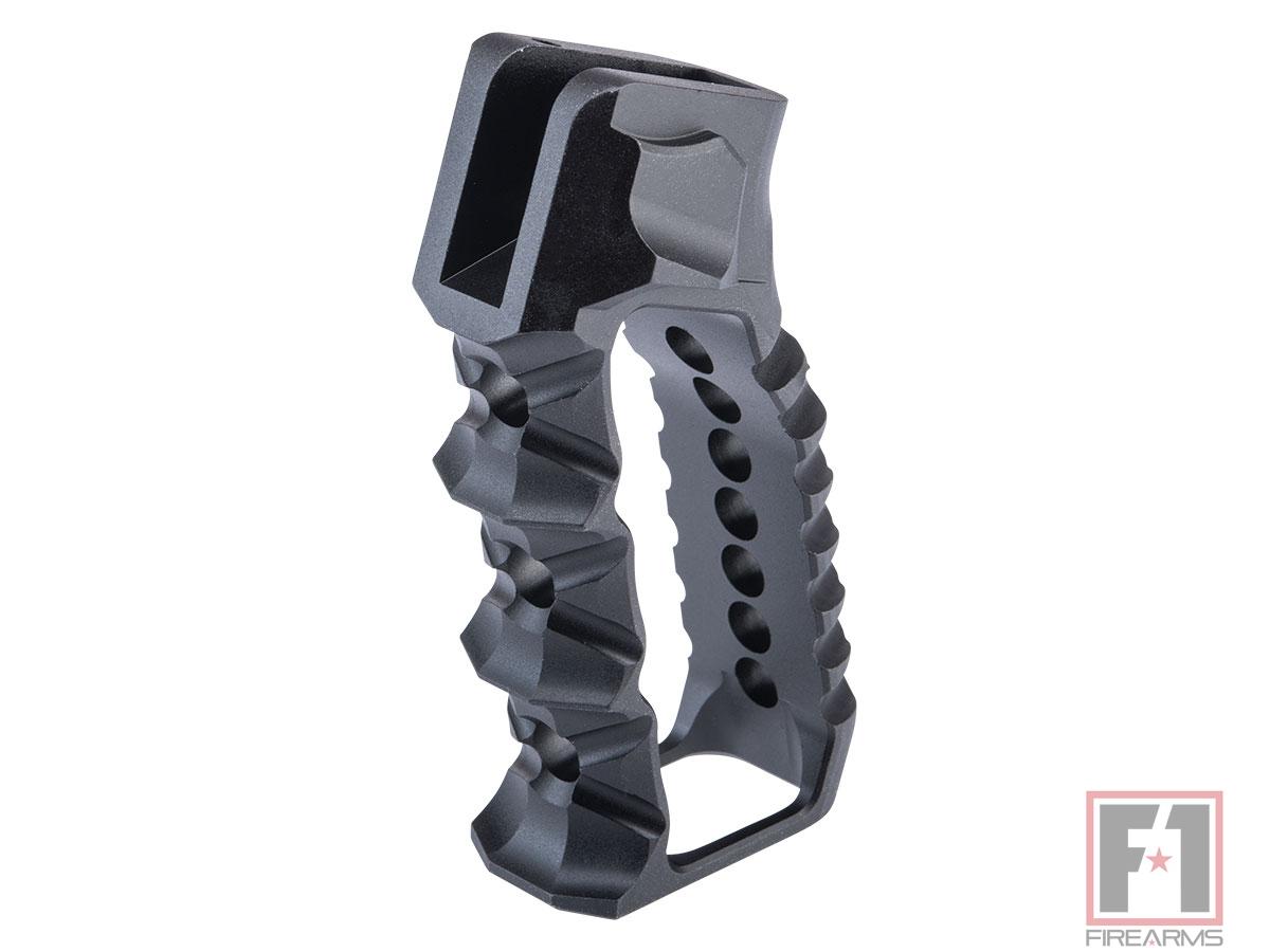 F-1 Firearms Aluminum Skeletonized Grip for AR-15 / AR-10 Rifle (Type: Finger Grooves ...