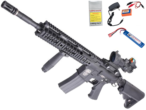 Evike Custom Class I G&P M4 Full Metal Airsoft AEG Rifle - Noveske 10" (Package: Add Battery ...