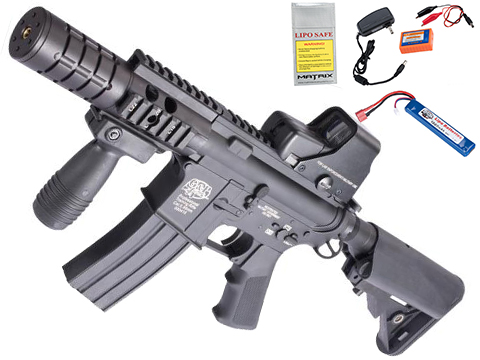 Evike Custom Class I G&P "Patriot" M4 Airsoft AEG Rifle (Color: Black / Add Battery + Charger ...