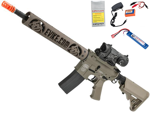Evike Custom Class I G&P M4 Airsoft AEG Rifle - Unique-AR 12" (Package: Add Battery + Charger ...