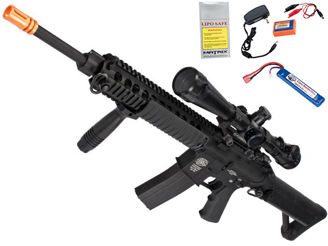G&P Navy SEAL Custom Airsoft AEG Rifle w/ M1 Sniper Scope (Package: Add ...