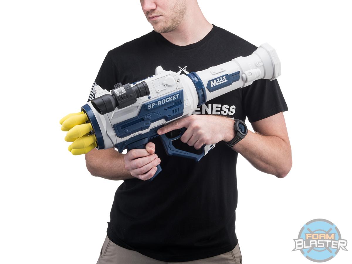 Foam Blaster M22X Spray Soft Foam Rocket Launcher (Color: Blue), MORE ...