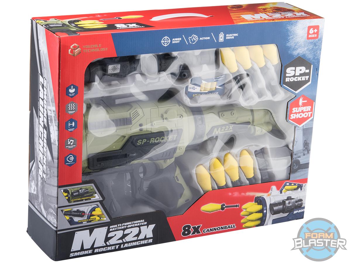 Foam Blaster M22X Spray Soft Foam Rocket Launcher (Color: Green), MORE ...