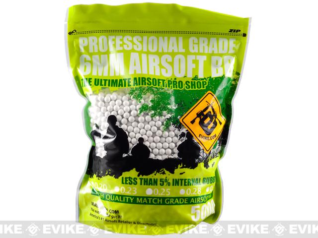 Evike MAX Precision 6mm Airsoft BBs (Weight: .25g / 5000 Rounds / White ...