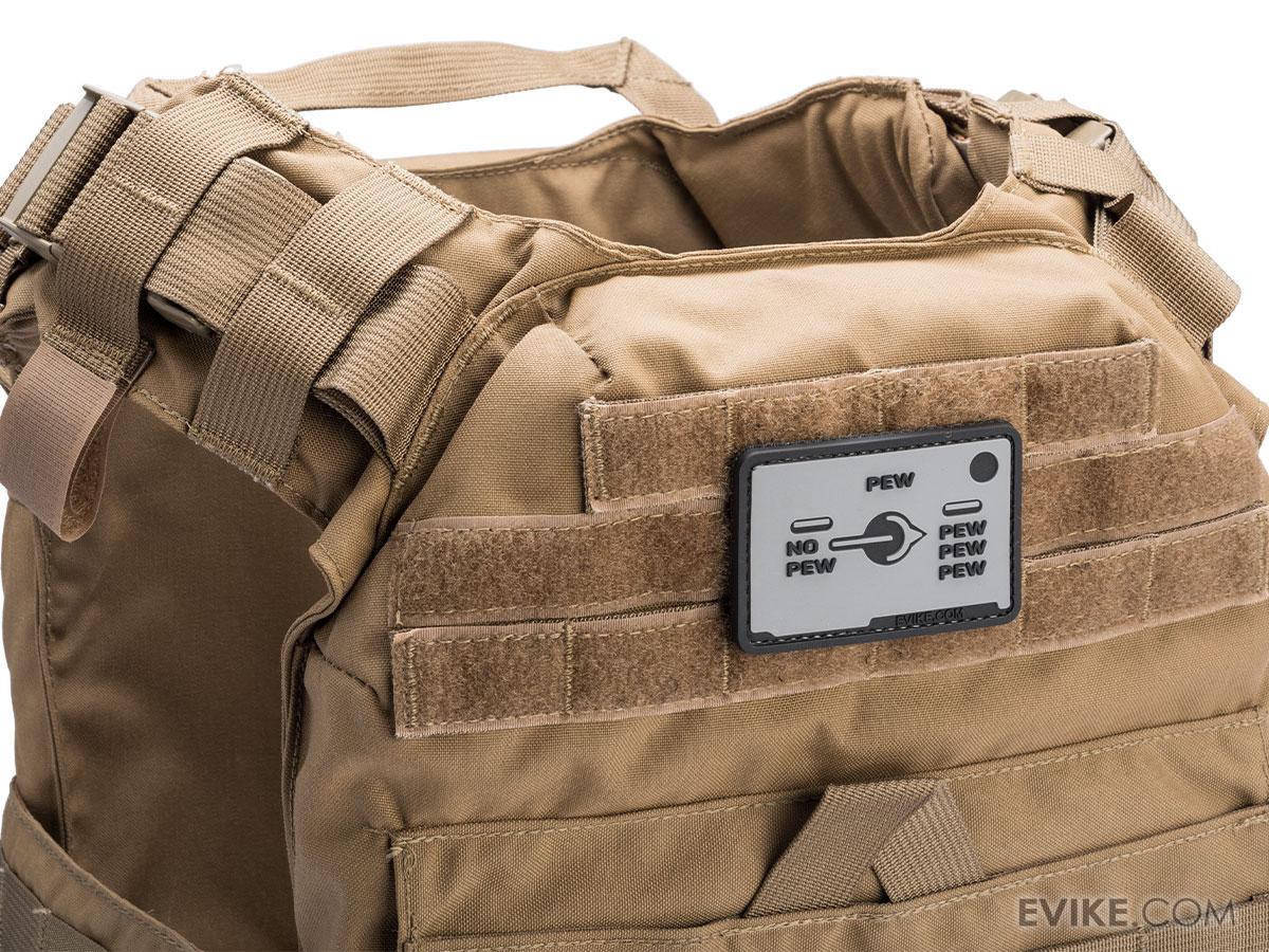 "Pew Pew Pew Selector Switch" 3" x 2" PVC Morale Patch (Color: Black ...