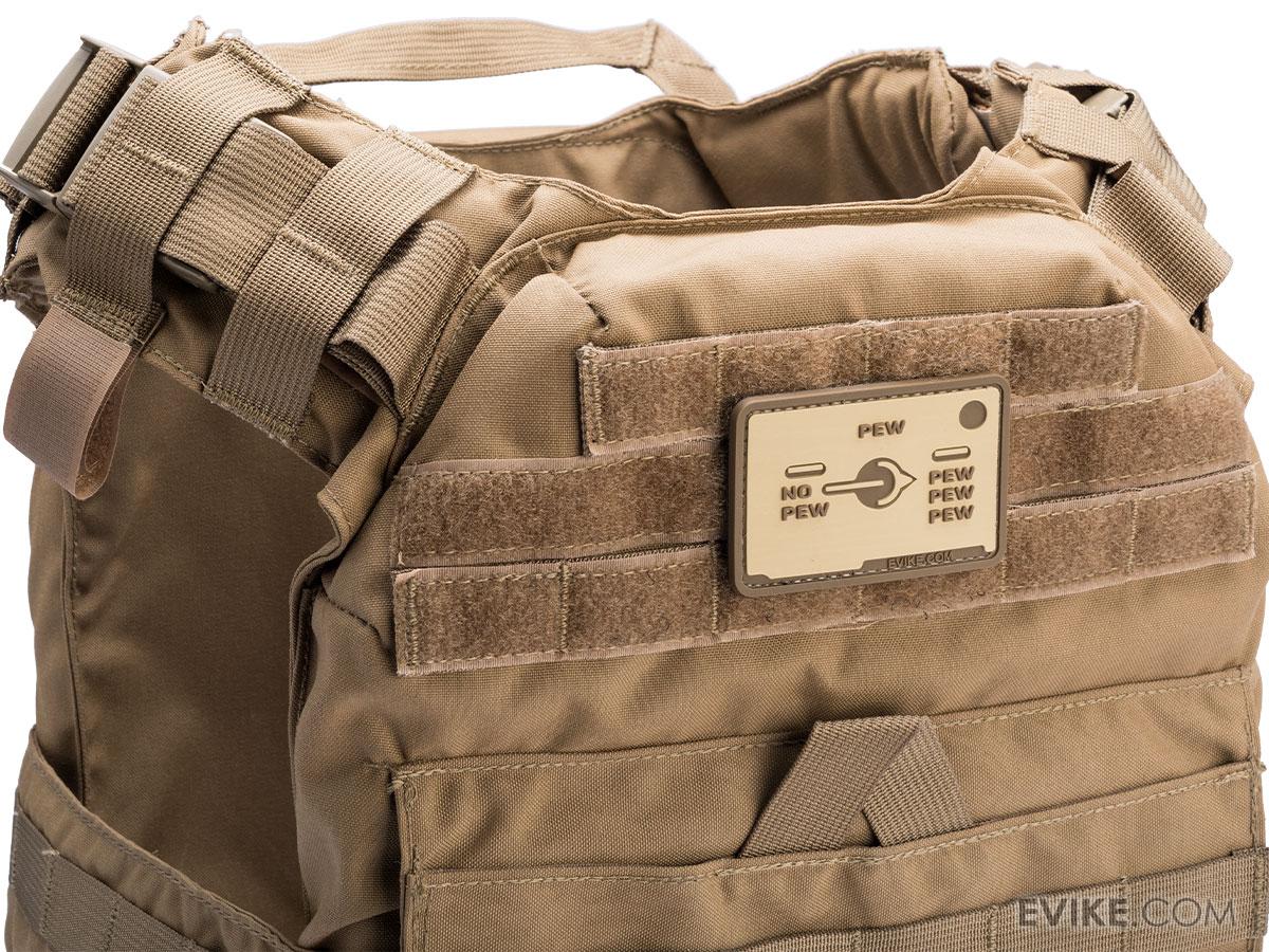 "Pew Pew Pew Selector Switch" 3" x 2" PVC Morale Patch (Color: Tan ...