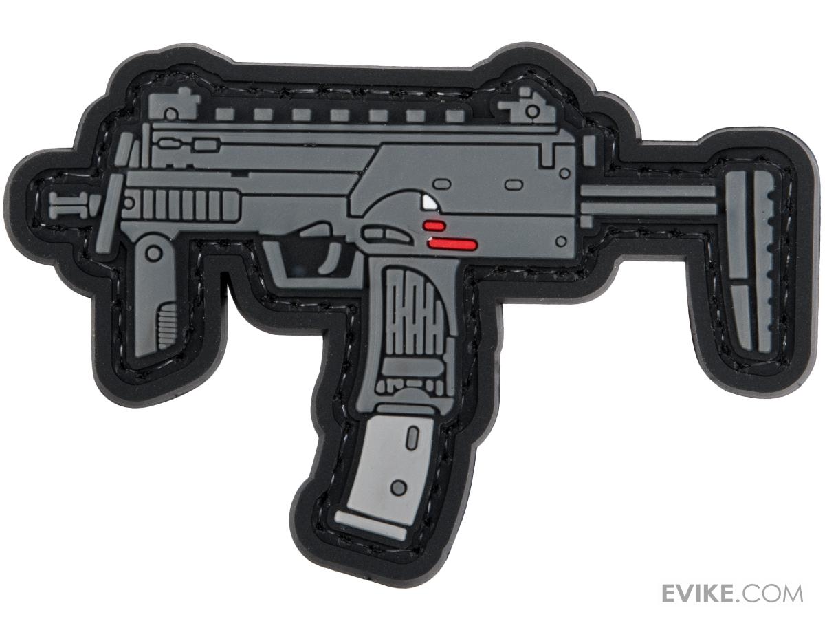 Evike.com PVC Morale Patch "Mini Gun" Series (Model: H&K MP7 / Black ...