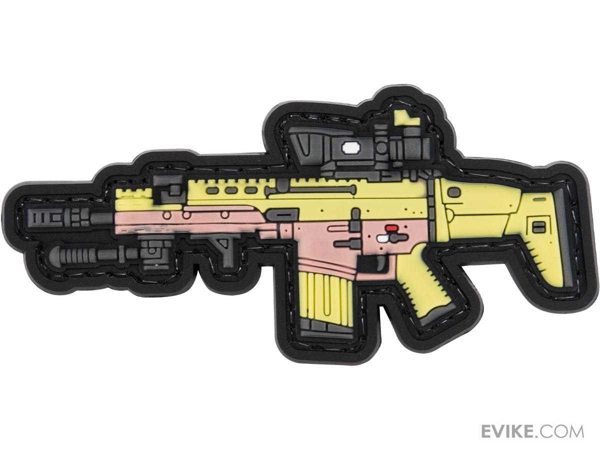 Evike.com PVC Morale Patch "Mini Gun" Series (Model: MK17 DMR / Tan ...