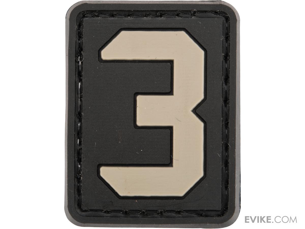 Evike.com PVC Hook and Loop Letters & Numbers Patch Black/Grey (Number ...