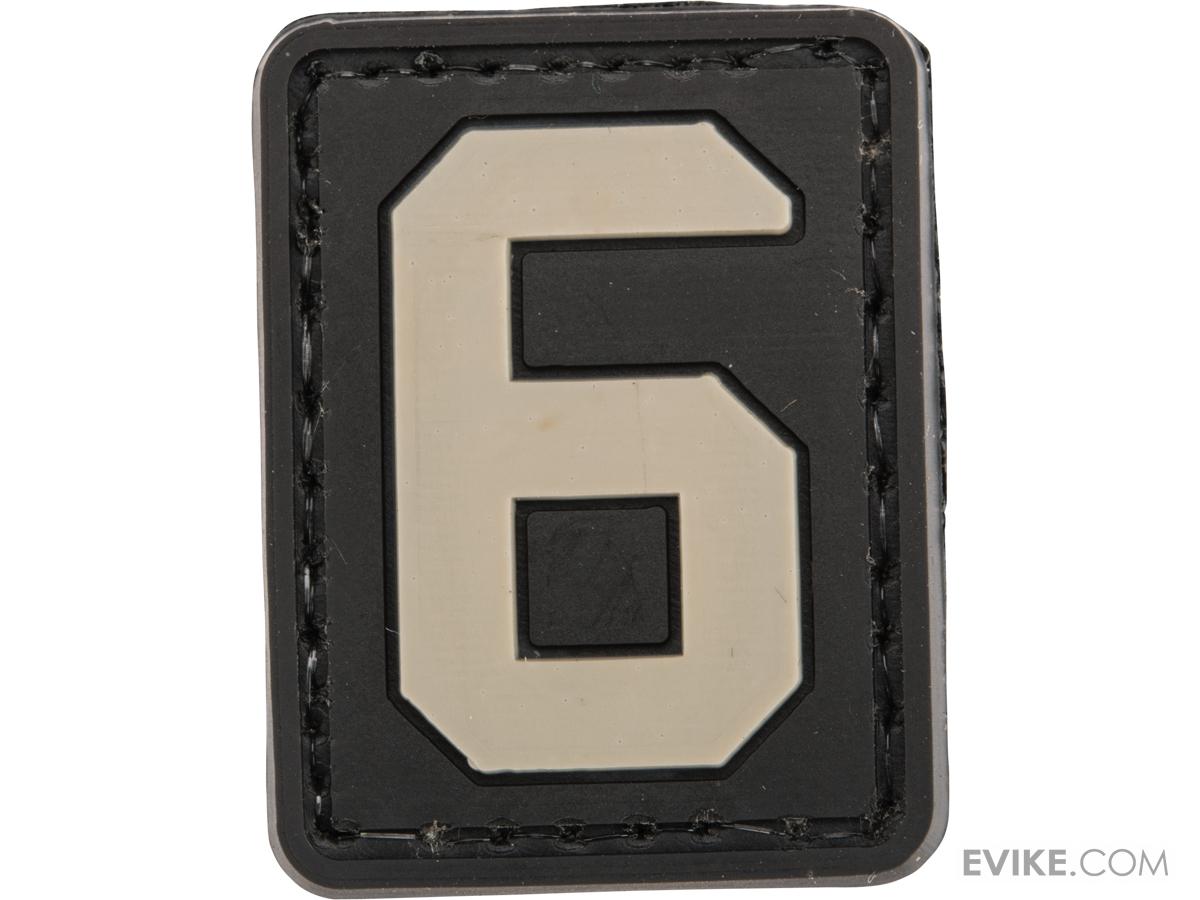 Evike.com Hook & Loop Numbers PVC Patch (Model: 6 / Black-Grey ...