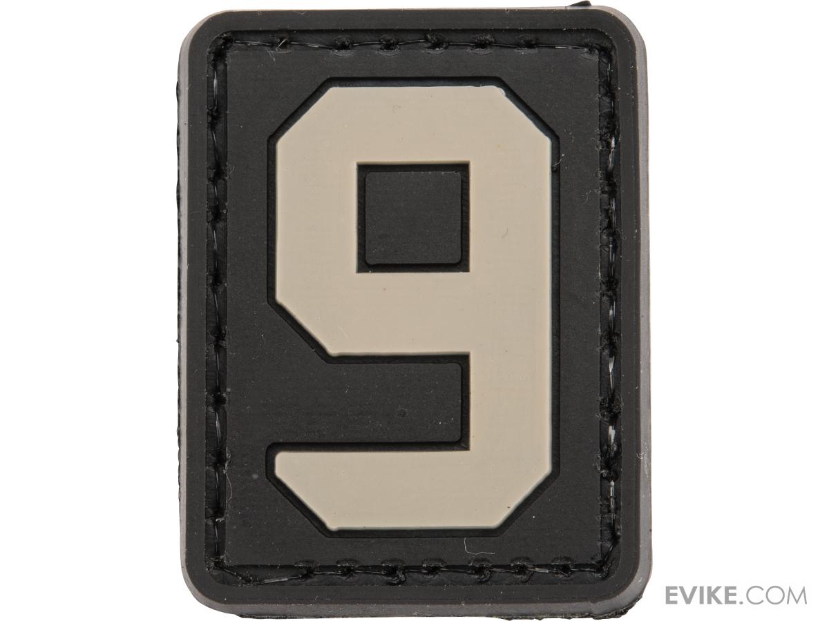 Evike.com Hook & Loop Numbers PVC Patch (Model: 9 / Black-Grey ...