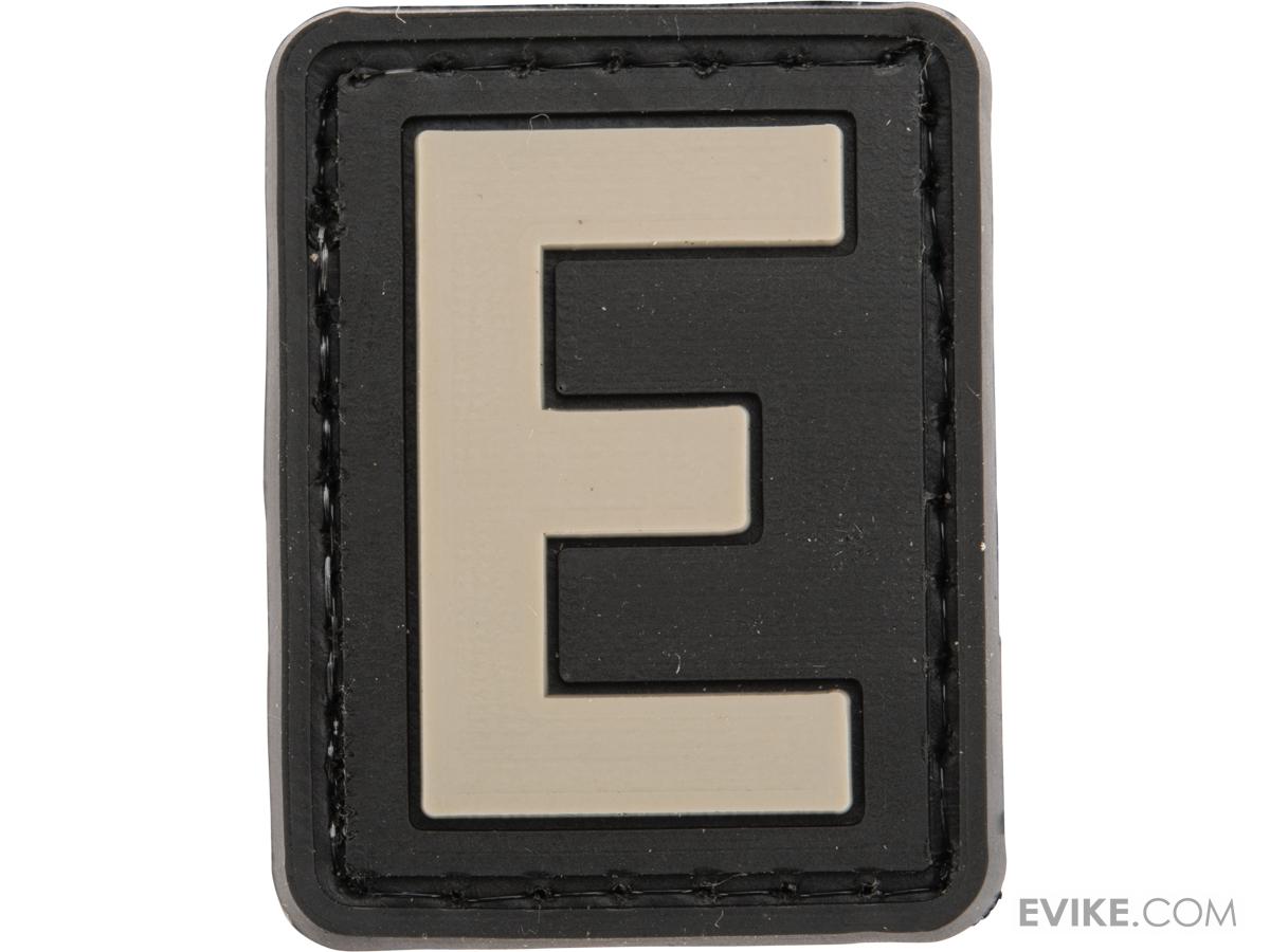 Evike.com PVC Hook and Loop Letters & Numbers Patch Black/Grey (Letter: E), Tactical Gear ...