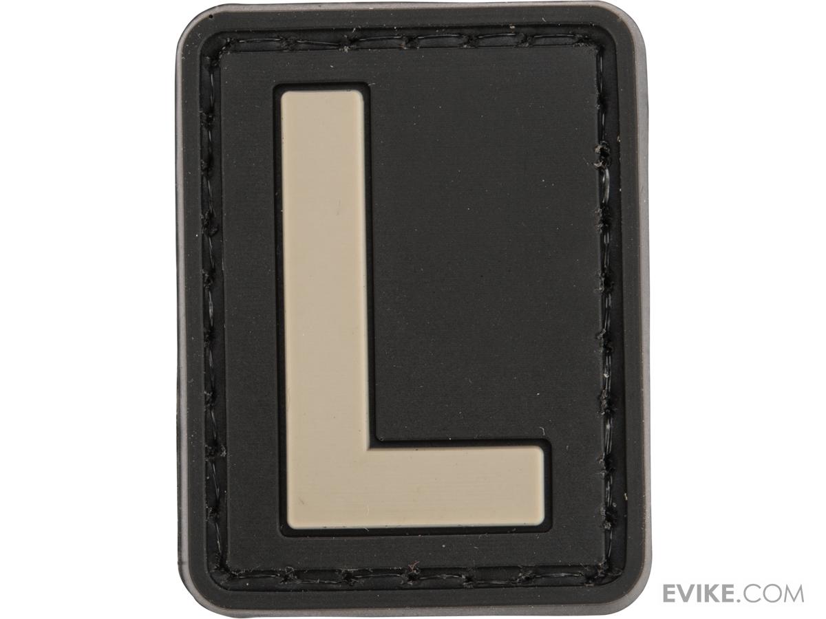 Evike.com Hook & Loop Letters PVC Patch (Model: L / Black-Grey ...