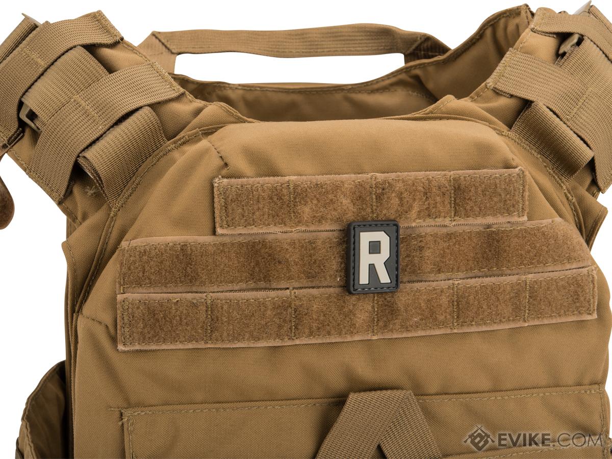 Evike.com Hook & Loop Letters PVC Patch (Model: R / Black-Grey ...