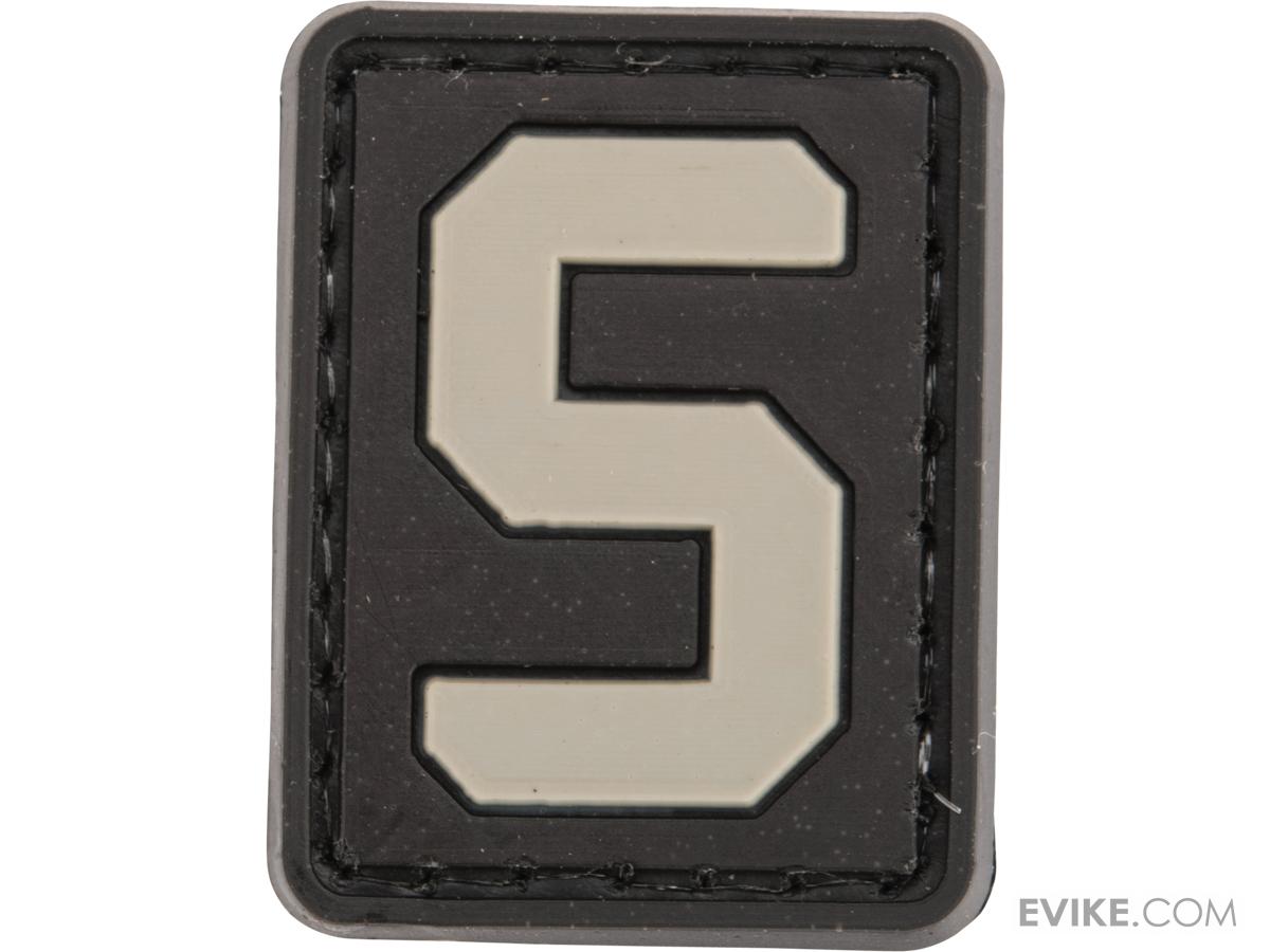 Evike.com Hook & Loop Letters PVC Patch (Model: S / Black-Grey ...