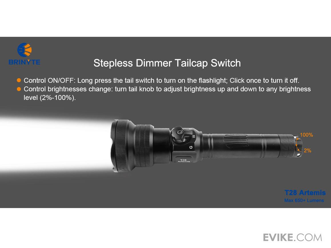 Evike.com Exclusive Brinyte T28 Artemis Switch Zoomable Handheld ...