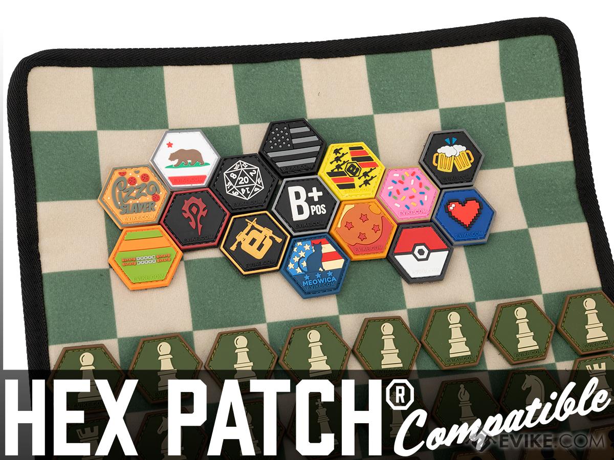Evike.com Hook & Loop Hex Patch Chess Roll-Up Travel Chessboard w/ PVC Hex Chess Pieces, Evike ...