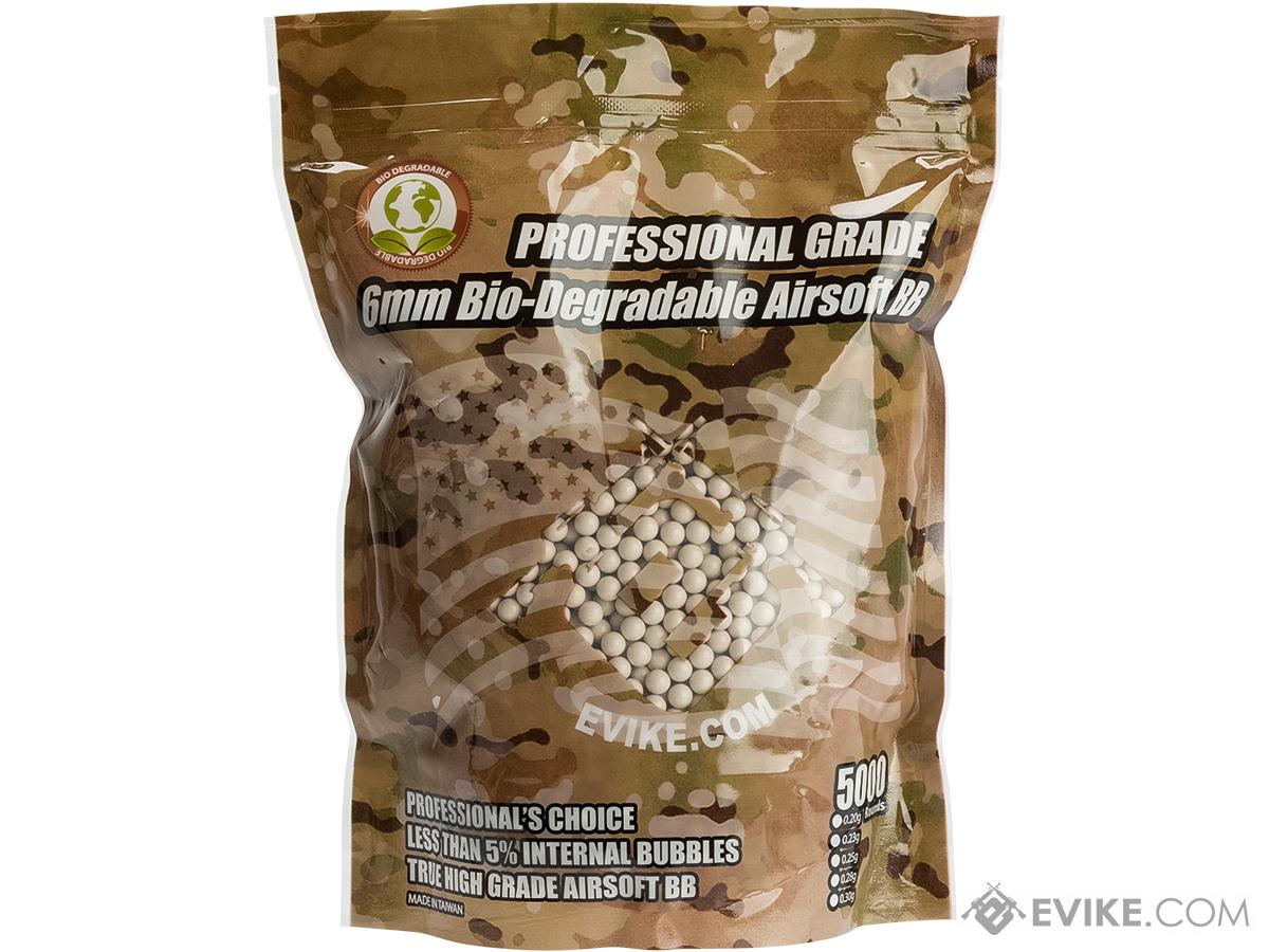 Evike Match Grade Biodegradable 6mm Airsoft BBs (Weight: .20g / 5000 Rounds / White ...