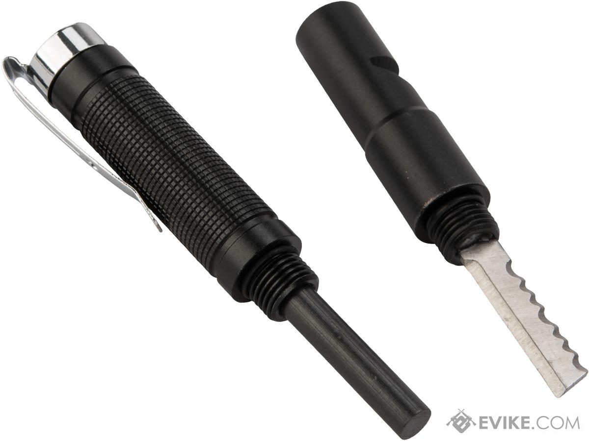 Evike Outdoor 4 in 1 Fire Started Glass Breaker Blade Whsitle Emergency ...