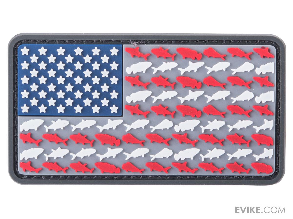 Evike.com "US Flag Fish" PVC Morale Patch, Tactical Gear/Apparel, Patches