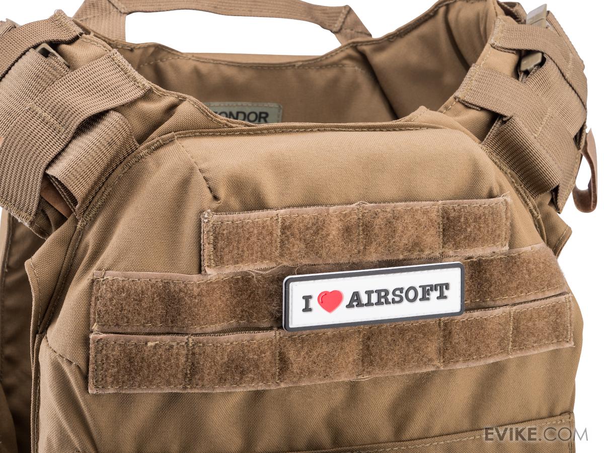 Evike.com "I love Airsoft" PVC Morale Patch (Color: White), Tactical ...