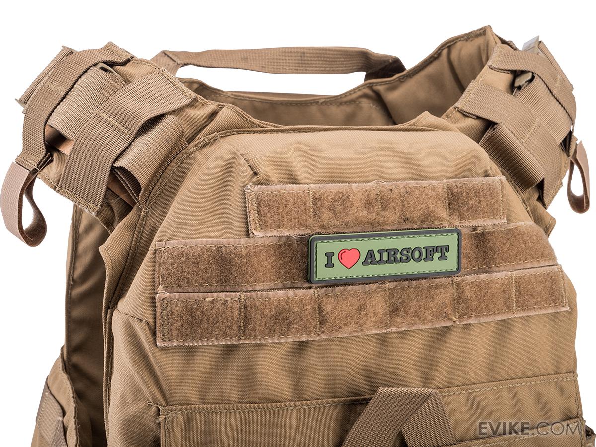 Evike.com "I love Airsoft" PVC Morale Patch (Color: OD Green), Tactical ...
