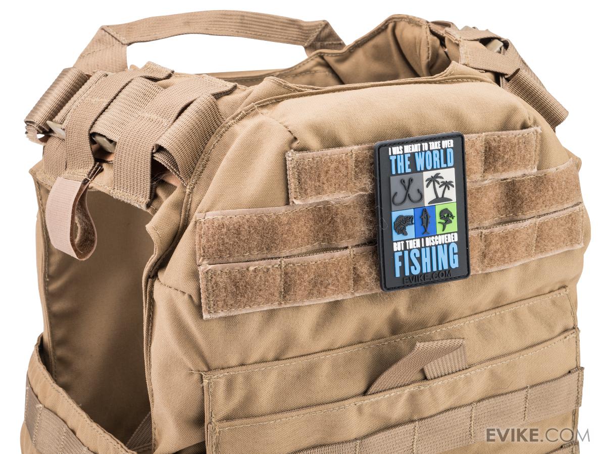 Evike.com "Take Over the World" PVC Morale Patch (Style: Fishing), Tactical Gear/Apparel, Patches