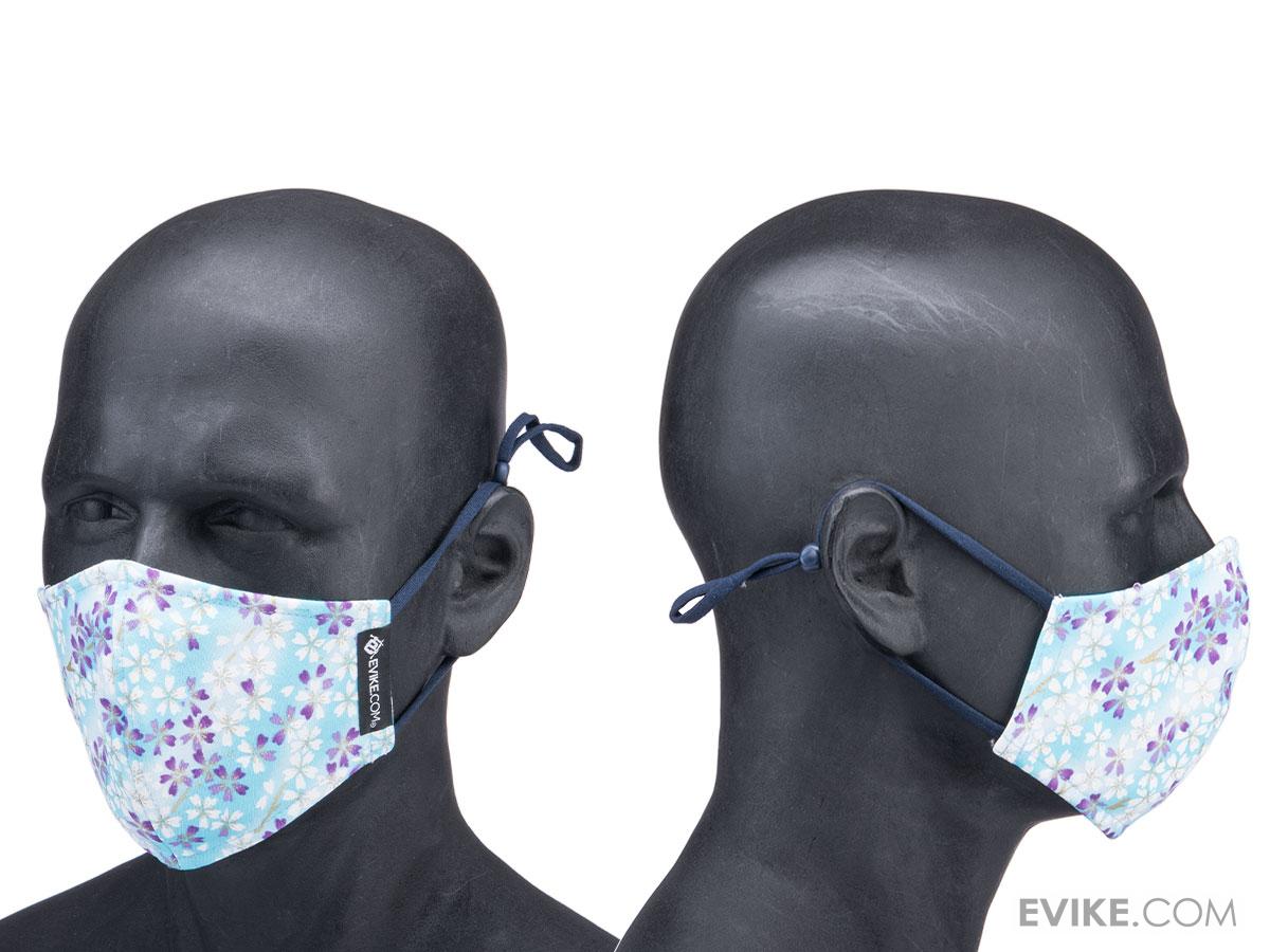 Evike.com NAMI Reusable Nano Face Mask (Color: Blue Cherry Blossoms ...
