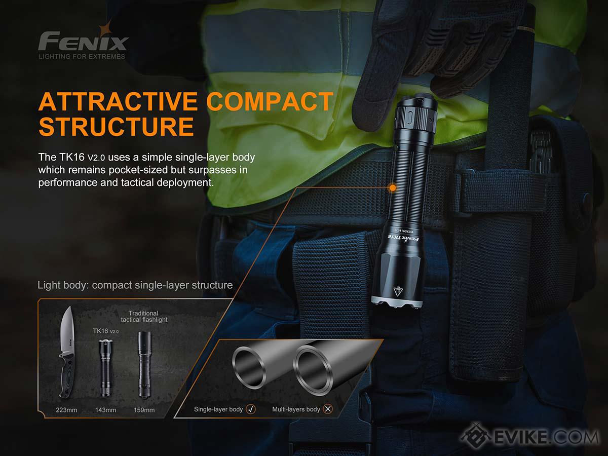 Fenix TK16 V2.0 LED Flashlight Tactical Flashlight (Color: Evike ...