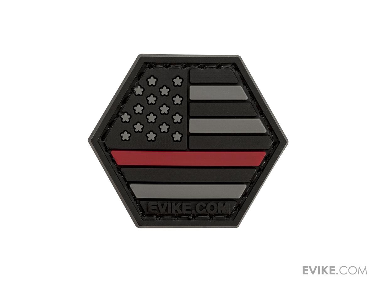 "Operator Profile PVC Hex Patch" American Flag Series (Color: Thin Red ...