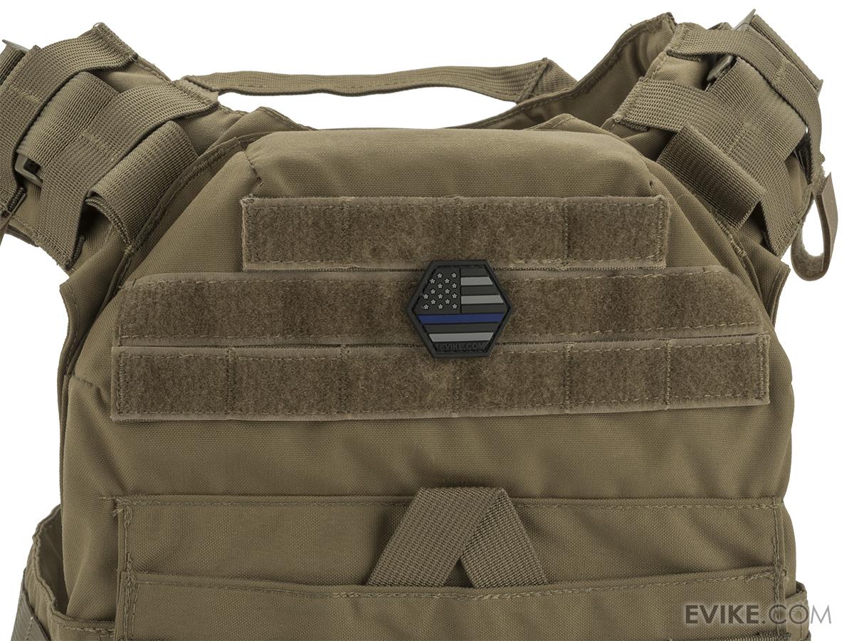 "Operator Profile PVC Hex Patch" American Flag Series (Color: Thin Blue Line), Tactical Gear ...