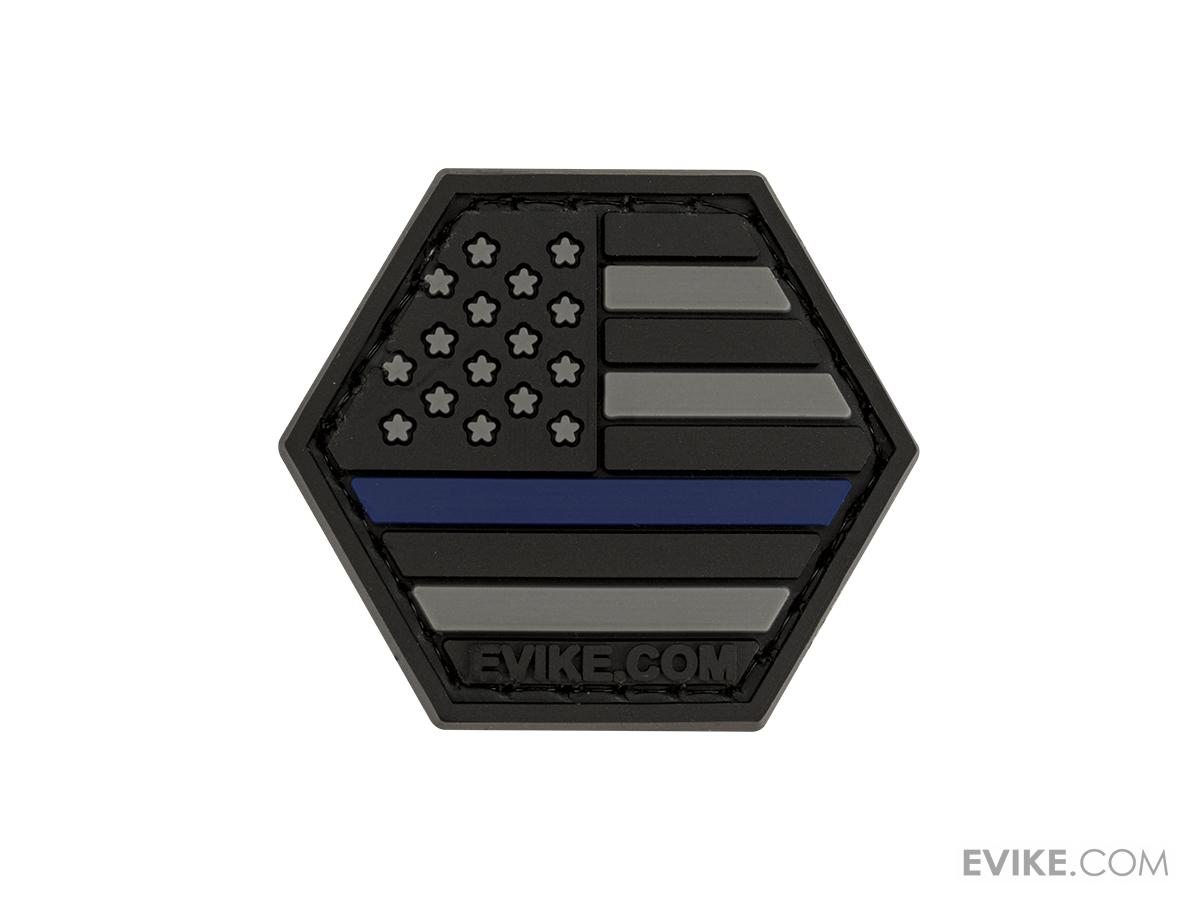 "Operator Profile PVC Hex Patch" American Flag Series (Color: Thin Blue Line), Tactical Gear ...