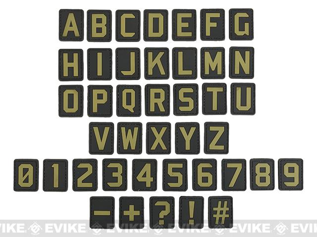 Evike.com Hook & Loop Letters PVC Patch (Model: A / Black-Tan ...