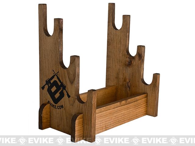 Evans Sports Traditional Solid Wood Rifle / Gun Rack (Capacity: 3 Long ...