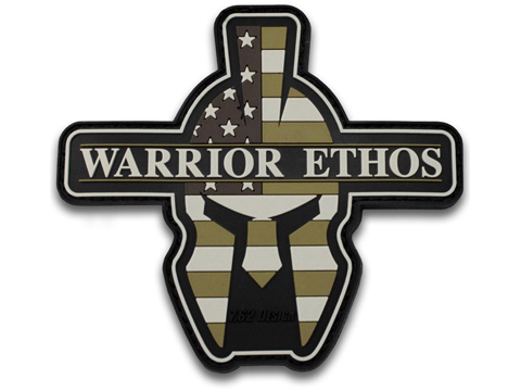 7.62 Designs PVC "Warrior Ethos" Hook and Loop Morale Patch (Color: Red ...