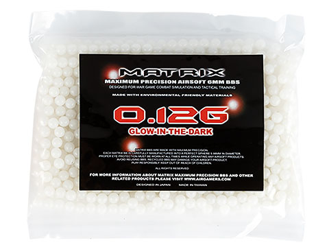 Matrix Match Grade 6mm Glow-in-the-Dark Airsoft Tracer BB (Model: 0.12g Green 1000rds ...