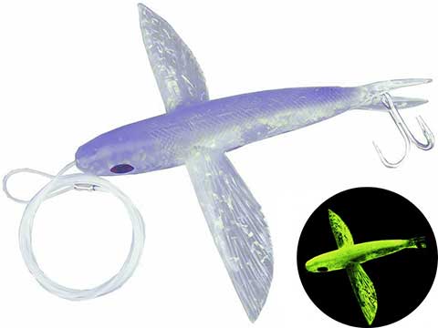 Frenzy Ballistic Flyer Flying Fish Lure (Model: 8" Rigged-Glow), MORE ...