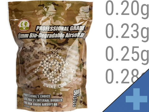 Evike Match Grade Biodegradable 6mm Airsoft BBs (Weight: .28g / 3500 Rounds / White ...