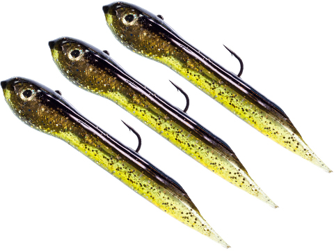 Hook Up Baits Handcrafted Soft Fishing Jigs (Color: Black Gold / 3" / 1 ...