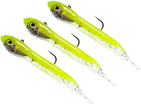 Hook Up Baits Handcrafted Soft Fishing Jigs (Color: Glow Green Silver ...