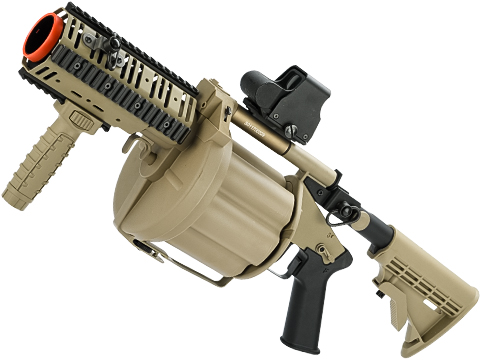 ICS MGL Full Size Airsoft Revolver Grenade Launcher (Color: Black), Airsoft Guns, Grenade ...