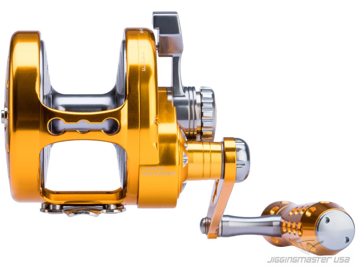 Jigging Master Power Spell Fishing Reel (Color: Gold-Grey / PE10 / Left ...