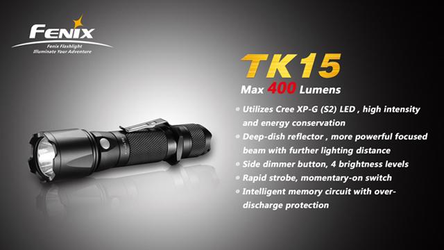 z Fenix TK15 CREE XP-G S2 LED Flashlight (400 Lumen), Accessories ...