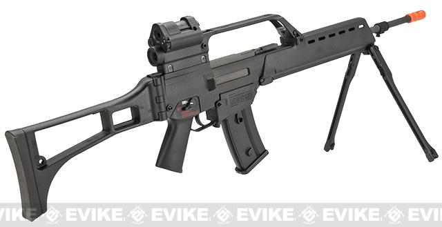 Elite Force H&K G36 Elite Airsoft AEG EBB Rifle w/ Integrated Scope & Red Dot Optic, Airsoft ...