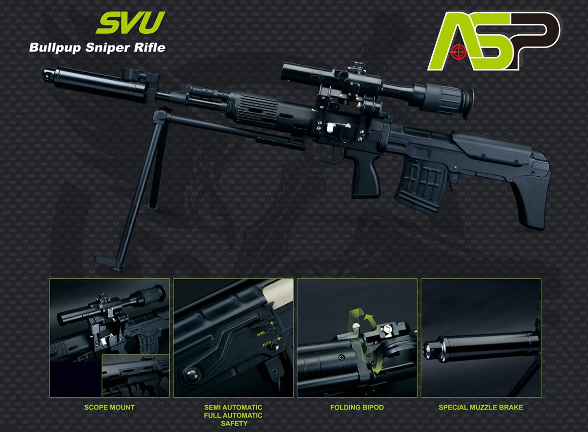 ASP / 6mmProShop OTs-03 SVU Airsoft Bullpup Sniper Rifle AEG with ...