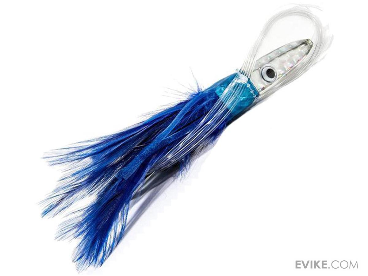 Boone Tuna Treat Rigged Trolling Feather (Color: Blue/White 6" 6/0 Hook ...