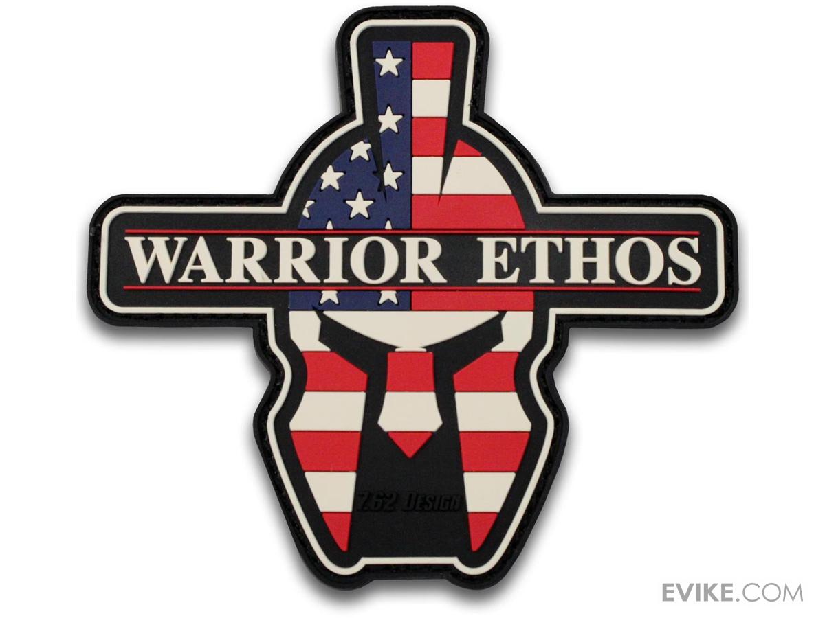 7.62 Designs PVC "Warrior Ethos" Hook and Loop Morale Patch (Color: Red ...