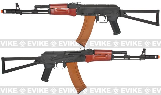 DBOY Full Metal AK74 Airsoft AEG Rifle w/ Real Wood Handguard and Side Folding Stock | Evike.com