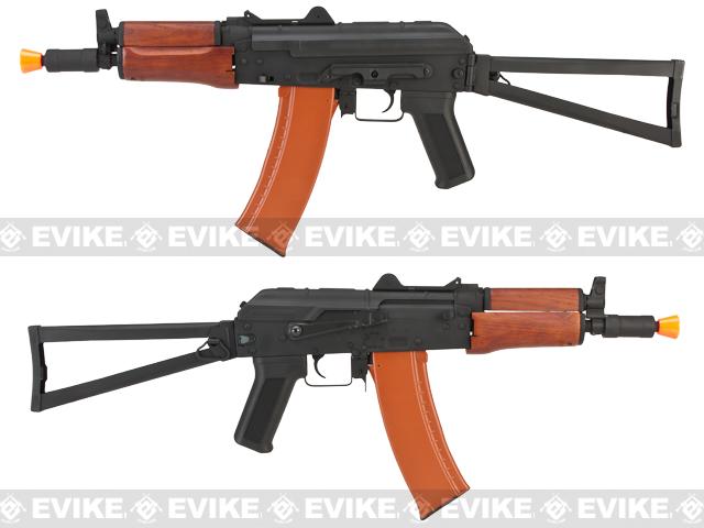 Full Metal AKS-74U / AK-74 Airsoft AEG Rifle with Real Wood Furniture by CYMA (Package: Gun Only ...