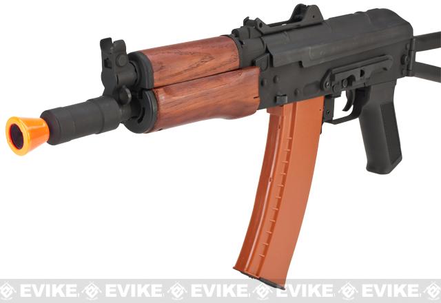 Full Metal AKS-74U / AK-74 Airsoft AEG Rifle with Real Wood Furniture by CYMA (Package: Gun Only ...